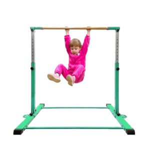 BYBAG Expandable Gymnastics Kip Bar,Horizontal Bar for Kids for Girls,No Wobble Gymnastic Equipment for Home Training,3' to 5' Adjustable Height,Gymnasts 1-4 Levels,300 lbs Weight Capacity