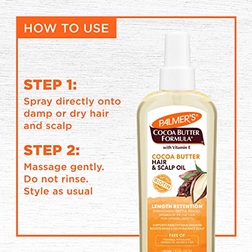 Palmer's Cocoa Butter & Biotin Length Retention Hair and Scalp Oil, 5.1 Ounce