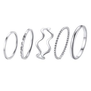 prosteel stackable stacking rings for women stainless steel band knuckle midi finger ring set cute dainty rings