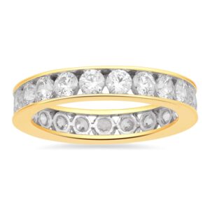 jewelili 10k yellow gold 3mm round cubic zirconia ring, size 7