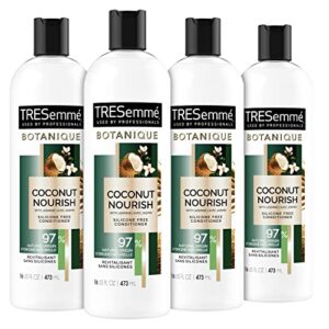 tresemmé conditioner botanique coconut nourish 4 count for dry hair and damaged hair 92% natural derived ingredients with professional performance 16 oz