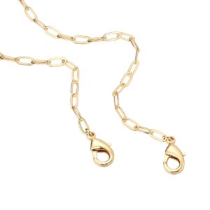 PAVOI 14K Gold Plated Paperclip Chain Necklace | Adjustable Necklaces for Women (S, Gold Plated)