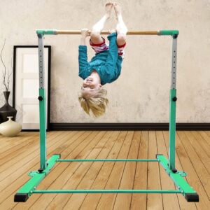 BYBAG Expandable Gymnastics Kip Bar,Horizontal Bar for Kids for Girls,No Wobble Gymnastic Equipment for Home Training,3' to 5' Adjustable Height,Gymnasts 1-4 Levels,300 lbs Weight Capacity