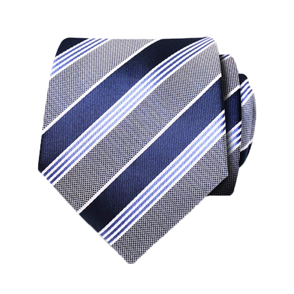 Manoble Fashion Men's Ties Formal Business 3.15'' Ties for Men Dark Light Blue Gray Striped Neckties + Gift Box