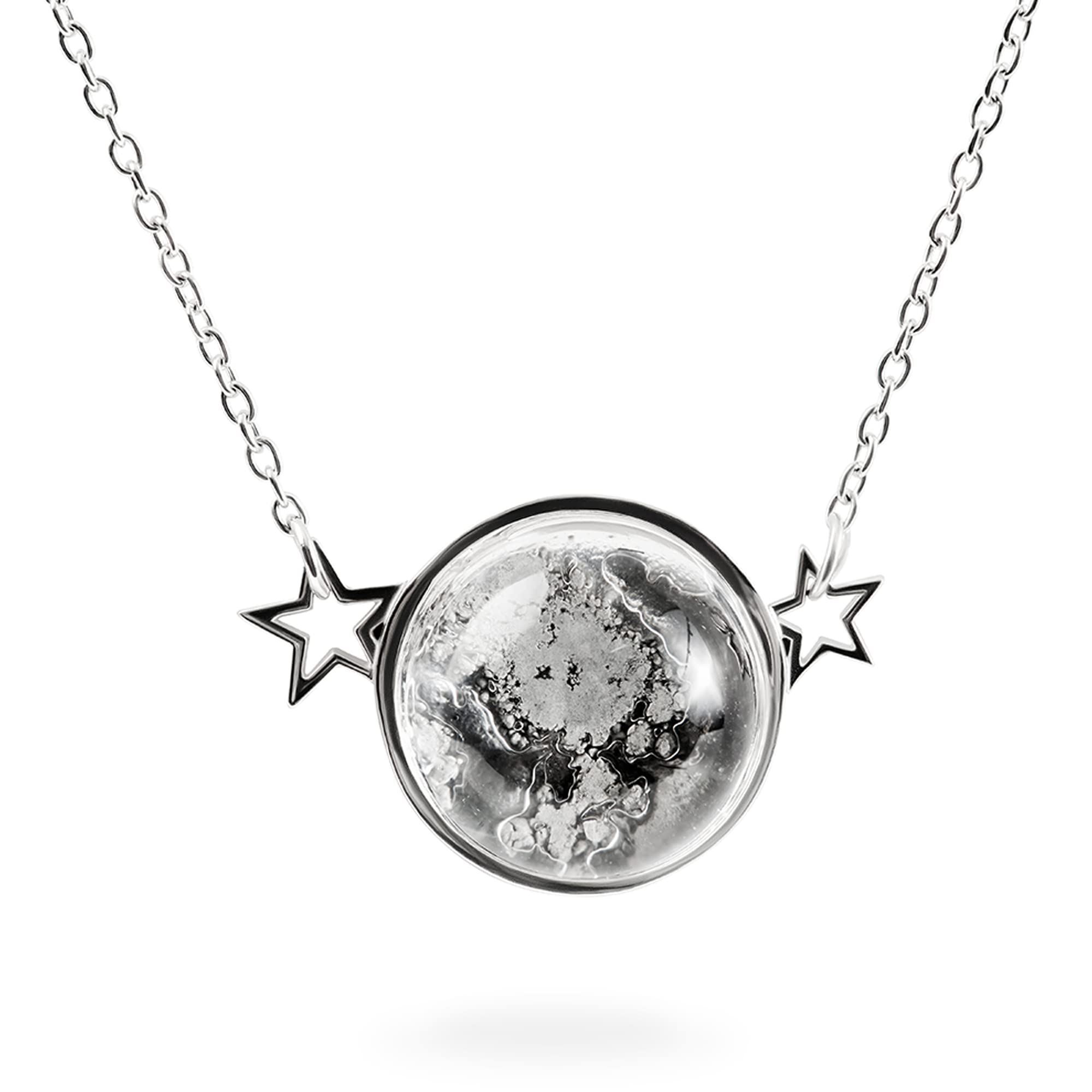 Once A Moon - Starfield Sterling Silver Necklace Made With Real Moon Dust Meteorite | Valentine's Day Gifts | Gift for Girlfriend | Gifts for Her | Best Gift for Wife | Star Necklace (18"+2" Extender)