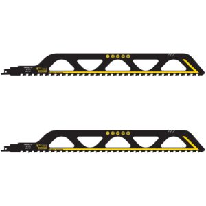 2 x sabrecut scrs2243hm_2 tungsten carbide 17 29/32" (455mm) 2 tpi s2243hm large bricks poroton fibre cement concrete straight cutting reciprocating sabre saw compatible with bosch dewalt makita