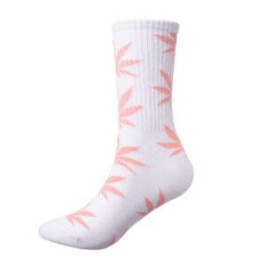 4 Pairs Pack Marijuana Weed Leaf Printed Cotton Athletic Sports High Crew Socks for Women Men (E-4 pairs)