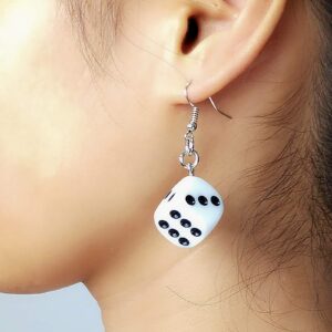 ROSTIVO Dice Earrings for Women Weird Earrings Funny Novelty Dangle Earrings Cube Earrings Gag Gifts Cute Lesbian Earrings