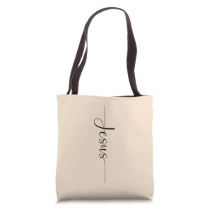 jesus line letters cool religion god faith christian gift tote bag