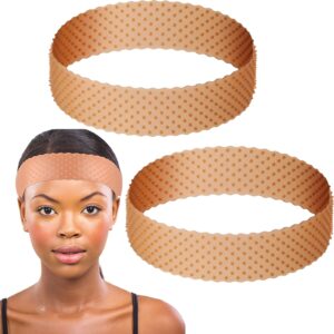 willbond 2 pieces silicone wig grip band adjustable silicone wig headband no slip wig bands seamless wig holder for men women sports yoga (dark brown)