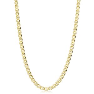 solid 14k yellow gold filled mariner link chain necklace (5.1 mm, 22 inch)