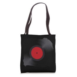 retro vinyl record turntable funny music vintage lover gift tote bag