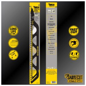 2 x SabreCut SCRS2243HM_2 Tungsten Carbide 17 29/32" (455mm) 2 TPI S2243HM Large Bricks Poroton Fibre Cement Concrete Straight Cutting Reciprocating Sabre Saw Compatible with Bosch Dewalt Makita