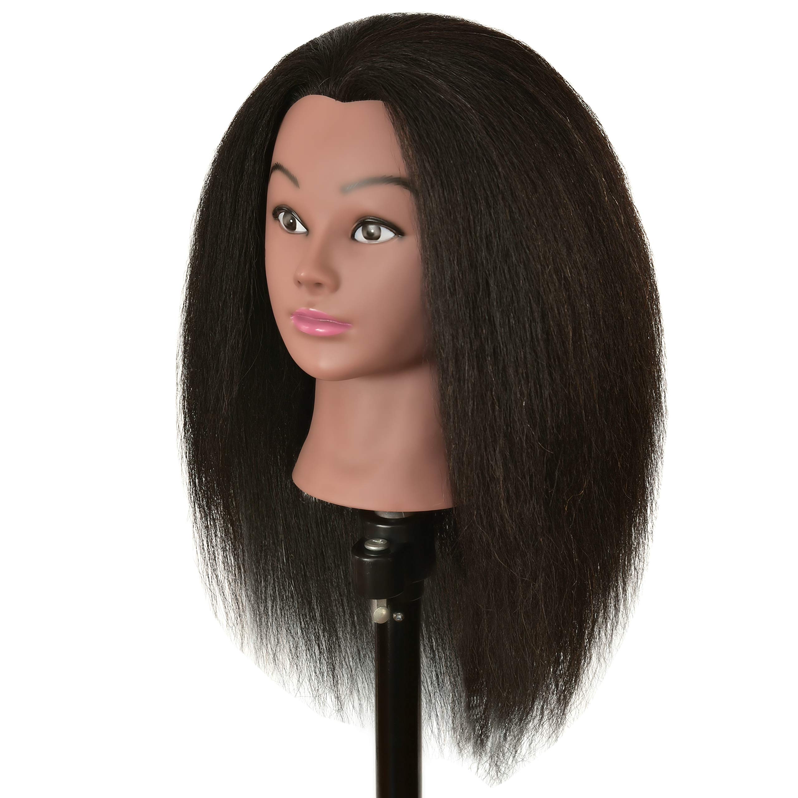 LOHXINHAIR Real 100% Human Hair Mannequin Head with Stand for Hairdresser Practice Braiding Styling Cosmetology Manikin Doll Training Head