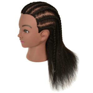 LOHXINHAIR Real 100% Human Hair Mannequin Head with Stand for Hairdresser Practice Braiding Styling Cosmetology Manikin Doll Training Head