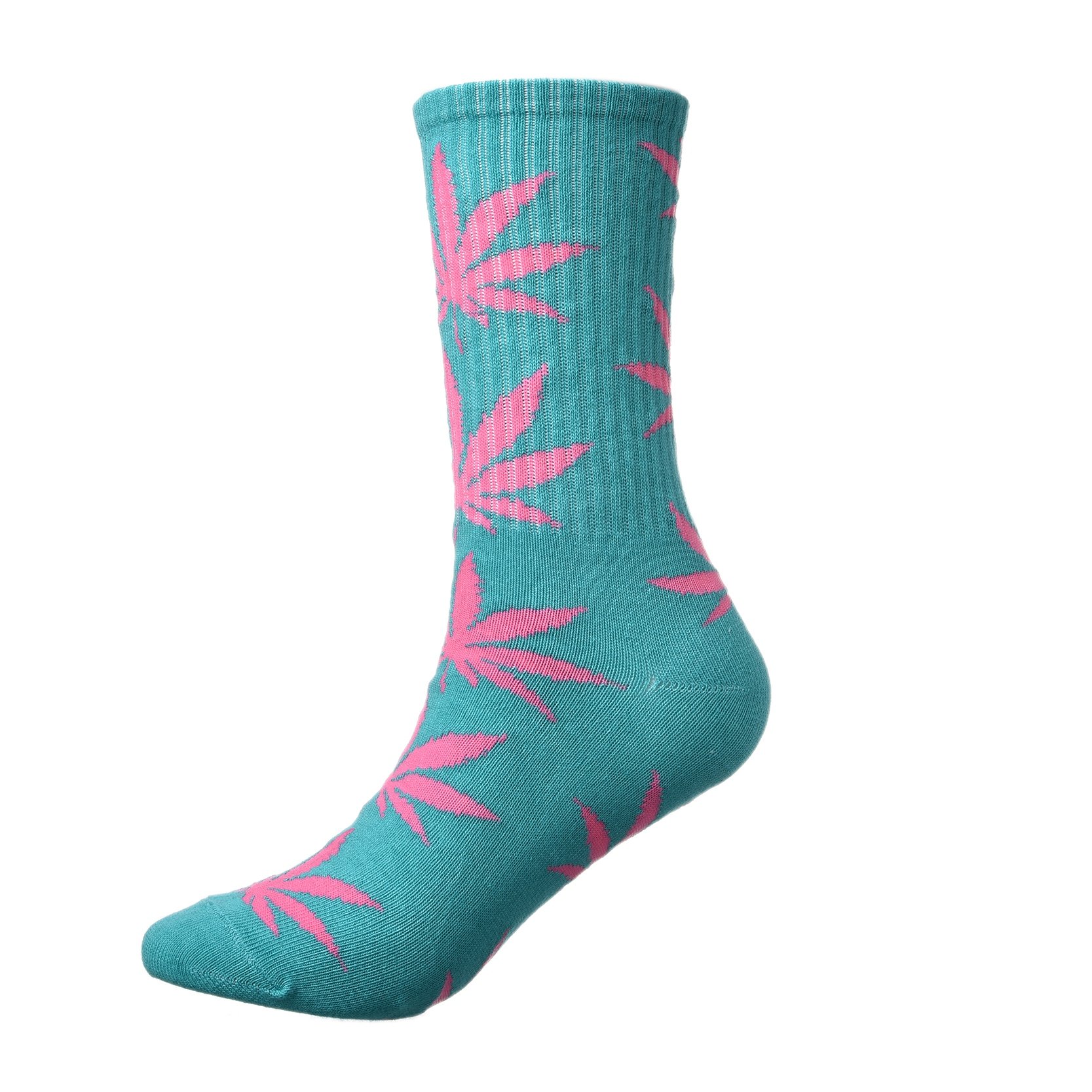 4 Pairs Pack Marijuana Weed Leaf Printed Cotton Athletic Sports High Crew Socks for Women Men (E-4 pairs)