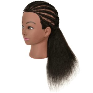 LOHXINHAIR Real 100% Human Hair Mannequin Head with Stand for Hairdresser Practice Braiding Styling Cosmetology Manikin Doll Training Head