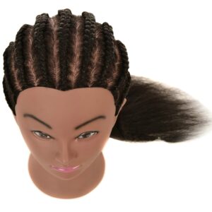 LOHXINHAIR Real 100% Human Hair Mannequin Head with Stand for Hairdresser Practice Braiding Styling Cosmetology Manikin Doll Training Head