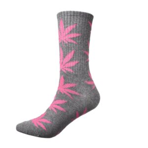 4 Pairs Pack Marijuana Weed Leaf Printed Cotton Athletic Sports High Crew Socks for Women Men (E-4 pairs)