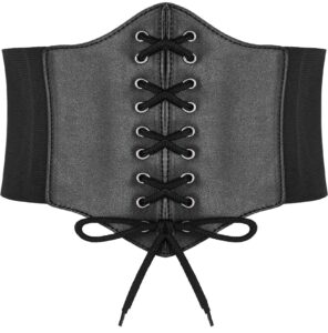 hoerev corsets belt tops leather vest pirate halloween costume lace up waist belt bustiers corsets for women