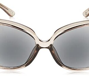 Sofia Vergara x Foster Grant Sofia Vergara x Foster Alejandra Square Reader Sunglasses for Women, Shiny Crystal Taupe, 58 mm + 1.25