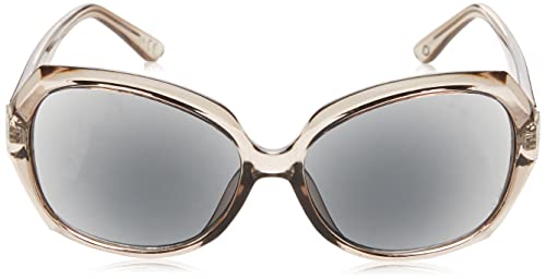 Sofia Vergara x Foster Grant Sofia Vergara x Foster Alejandra Square Reader Sunglasses for Women, Shiny Crystal Taupe, 58 mm + 1.25