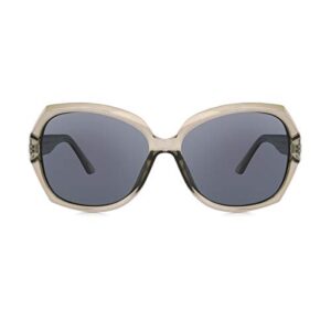 Sofia Vergara x Foster Grant Sofia Vergara x Foster Alejandra Square Reader Sunglasses for Women, Shiny Crystal Taupe, 58 mm + 1.25