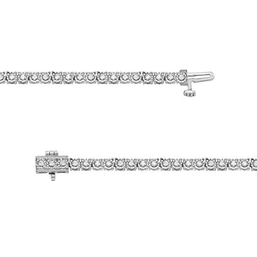 Beyond Brilliance 1/2 Carat Round Natural Diamond Tennis Bracelets for Women | Miracle-plated Sterling Silver Bracelets | Fine Jewelry for Her | Gift Box Included