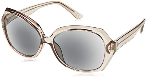 Sofia Vergara x Foster Grant Sofia Vergara x Foster Alejandra Square Reader Sunglasses for Women, Shiny Crystal Taupe, 58 mm + 1.25