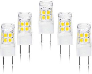 led g8 light bulb, g8 gy8.6 bi-pin base led, daylight 6000k t4 g8 base bi-pin xenon jcd type led 120v 50w halogen replacement bulb for under counter kitchen lighting , under-cabinet light(5-pack)