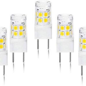 LED G8 Light Bulb, G8 GY8.6 Bi-pin Base LED, Daylight 6000K T4 G8 Base Bi-pin Xenon JCD Type LED 120V 50W Halogen Replacement Bulb for Under Counter Kitchen Lighting , Under-cabinet Light(5-pack)