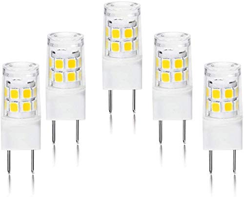 LED G8 Light Bulb, G8 GY8.6 Bi-pin Base LED, Daylight 6000K T4 G8 Base Bi-pin Xenon JCD Type LED 120V 50W Halogen Replacement Bulb for Under Counter Kitchen Lighting , Under-cabinet Light(5-pack)