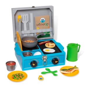 melissa & doug let’s explore camp stove play set – 24 pieces - fsc certified