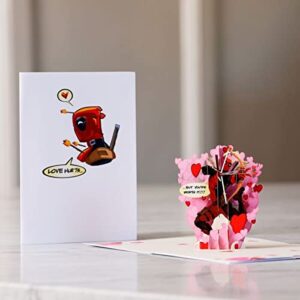 Lovepop Marvel's Deadpool Love Hurts Pop Up Card - 3D Cards, Valentine’s Day Cards, Card for Husband, Card for Wife, Anniversary Card, Romance Card, Valentines Day Card for Kids