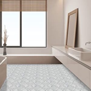 MSI AMZ-MD-00239 Carrara White Ellipsis 8.66 in. x 11.63 in. Geometric Polished Marble Mesh-Mounted Mosaic Wall Bathroom, Floor, Kitchen Backsplash and Countertop Tile Gray, 3 Square Feet