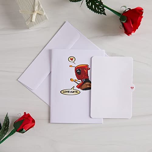 Lovepop Marvel's Deadpool Love Hurts Pop Up Card - 3D Cards, Valentine’s Day Cards, Card for Husband, Card for Wife, Anniversary Card, Romance Card, Valentines Day Card for Kids