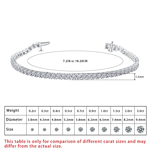 Beyond Brilliance 1/2 Carat Round Natural Diamond Tennis Bracelets for Women | Miracle-plated Sterling Silver Bracelets | Fine Jewelry for Her | Gift Box Included