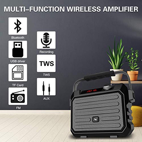 Wireless PA System with Wireless Headset Microphone Lavalier Lapel Microphone Transmitter, 30W Wireless Voice Amplifier Portable Megaphone Rechargeable Bluetooth Loudspeaker Speaker for Teacher Gifts