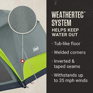 Coleman Skydome Weatherproof Camping Tent, Featuring Screen Room, Quick Set-Up, Increased Headroom, 4/6/8 Person Size Options, Perfect for Outdoor Adventure