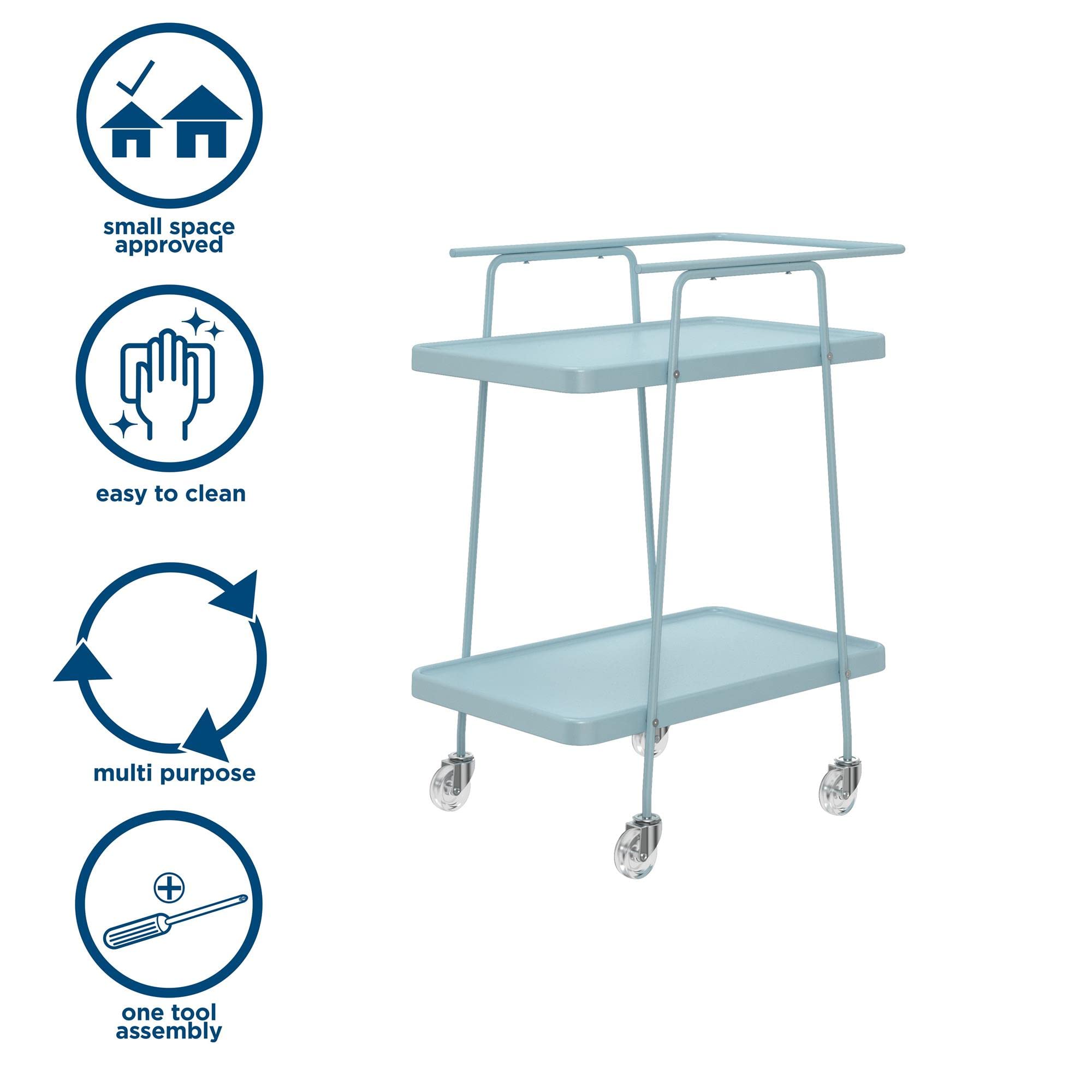 Cosco 2 Tier Serving Cart, Blue