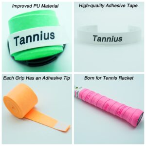 Tannius Dry Feel Tennis Overgrip (Pack of 9), Long-Lasting Tennis Racket Grip Tape, Super-Absorbent and Non-Slip Racquet Grip (Mixed Colors)