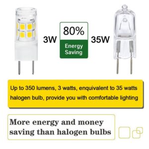 LED G8 Light Bulb, G8 GY8.6 Bi-pin Base LED, Daylight 6000K T4 G8 Base Bi-pin Xenon JCD Type LED 120V 50W Halogen Replacement Bulb for Under Counter Kitchen Lighting , Under-cabinet Light(5-pack)