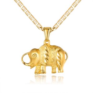 barzel 18k gold plated elephant necklace with flat marina chain – made in brazil (24.00)