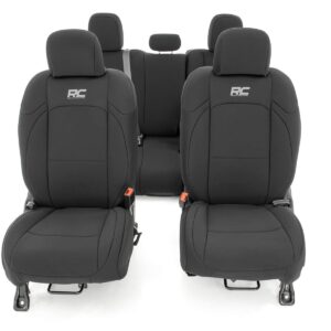 Rough Country Neoprene Seat Covers for 2020-2022 Jeep Gladiator - 91038,Black