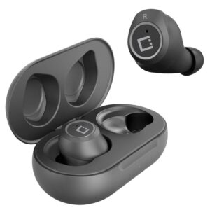 wireless v5 bluetooth earbuds compatible with motorola one 5g with charging case for in ear headphones. (v5.0 black)