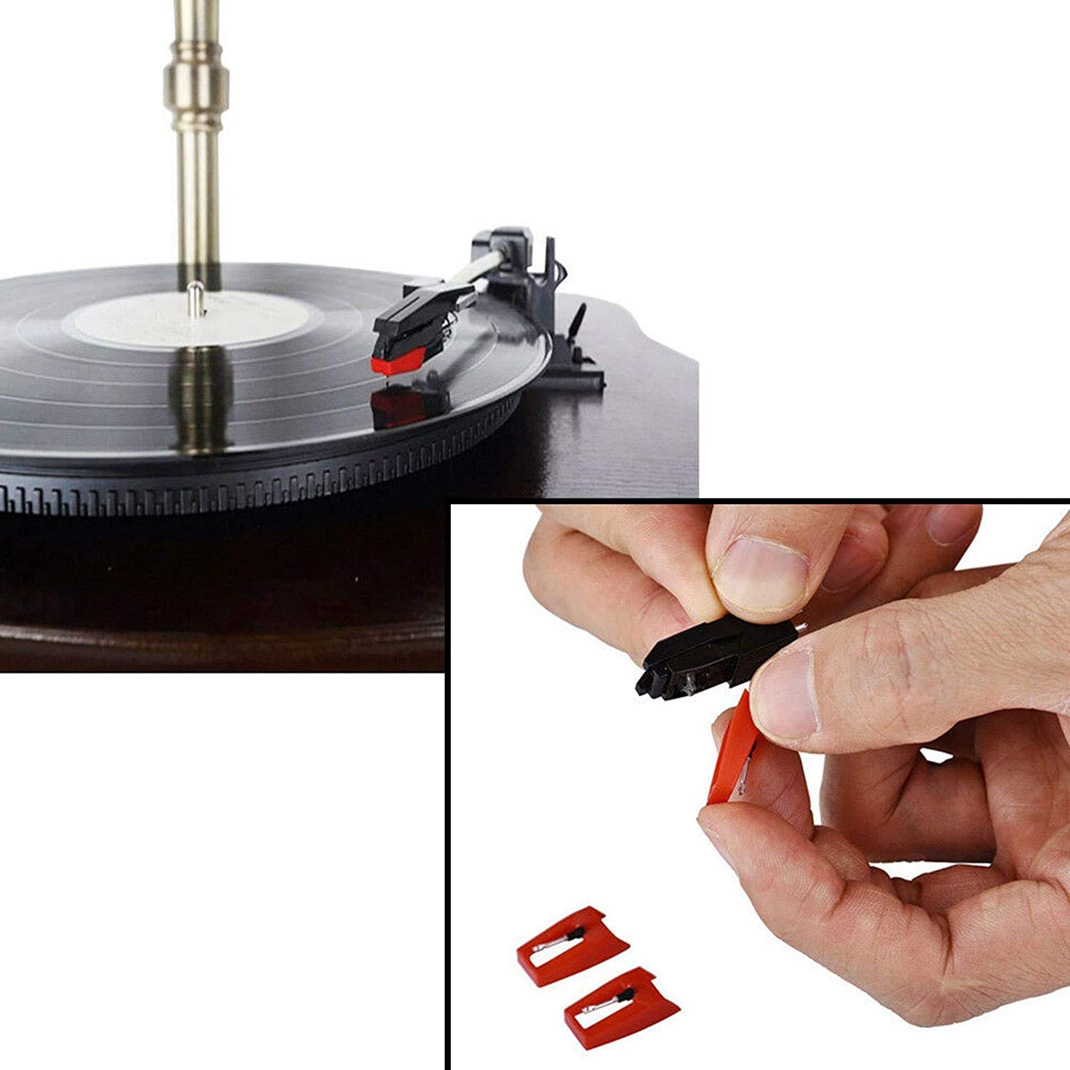 Record Player Needle, 4 Pack Universal Turntable Stylus Replacement Needles, Phonograph Needles Compatible with Crosley ION Jensen Victrola Sylvania LP Vinyl Record Player Wockoder