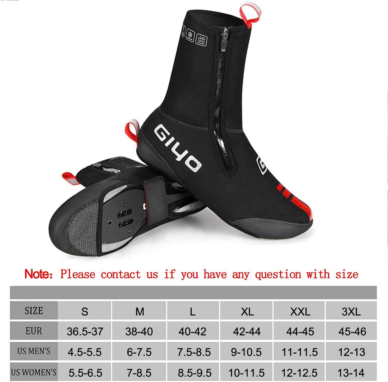 GIYO Cycling Shoes Covers, S-XXXL Neoprene Waterproof and WinterProof Bike Cycling Overshoes for Men Women Road Mountain Bike Booties…