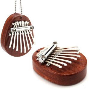 aiex 8 keys mini kalimba thumb piano with lanyard pocket thumb piano portable mbira finger piano gift for children adults beginners