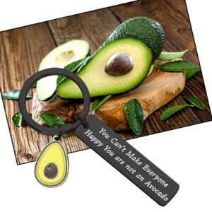 ENSIANTH Funny Avocado Gift You Can’t Make Everyone Happy You Are Not An Avocado Keychain Best Friend Gift (Avocado Keychain black)