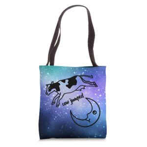 cow moon sleep galaxy star themed baby bedroom crib nursery tote bag